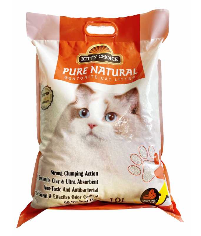 Kitty Choice Pure Natural Bentonite Cat Litter- 10L (10kg)[Flavor - Coffee] | SMBG B2B Website
